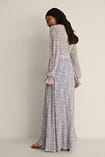 Structured Overlap V-Neck Maxi Dress Flower | NA-KD