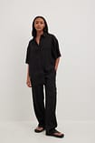 Structured Short Sleeve Shirt Black | NA-KD