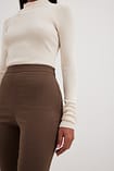 Tight Slit Pants Brown | NA-KD