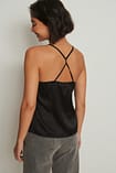 Twist Back Strap Top Black | NA-KD