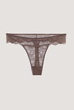 Wide Lace Strap Panty Brown Na Kd
