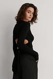 Wrap Detail Rib Top Black | NA-KD