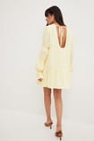 Sleeve Detail Deep Back Dress Yellow | NA-KD