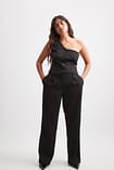 One Shoulder Vest Top Black | NA-KD