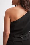One Shoulder Vest Top Black | NA-KD