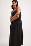 Open Back Tie Detail Midi Dress Black | NA-KD