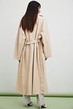 Oversized PU Trench Coat Beige | NA-KD