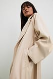 Oversized PU Trench Coat Beige | NA-KD