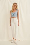 Recycled Front Tie Detail Top Blue | NA-KD