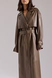 Pu Trench Coat Brown | NA-KD