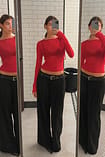 Rose Detail Top Red | NA-KD