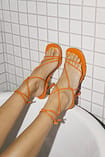 Rounded Toe Strappy Heels Orange | NA-KD
