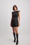 Sharp Shoulder Mini Dress Black | NA-KD