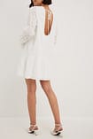 Sleeve Detail Deep Back Dress White | NA-KD