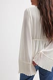 V-neck Flowy Blouse Offwhite | NA-KD