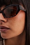 Wide Drop Shape Retro Sunglasses Brown | NA-KD
