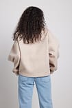 Wool Blend Oversized Short Jacket Beige | NA-KD