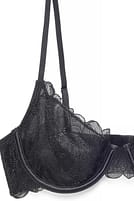Sujetador de aro con tirantes bordados Negro | NA-KD