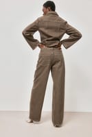 Mid Waist Baggy Jeans Brown | NA-KD