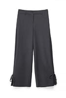 Mid Waist Tie Detail Pants Grey | NA-KD