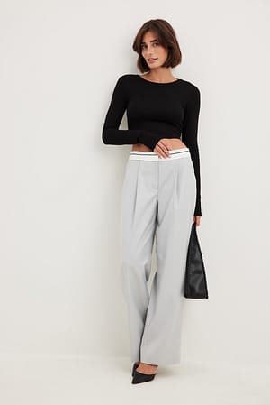 Back Detailed Strap Top Black | NA-KD