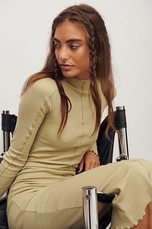 Panel Midi Dress Green | NA-KD