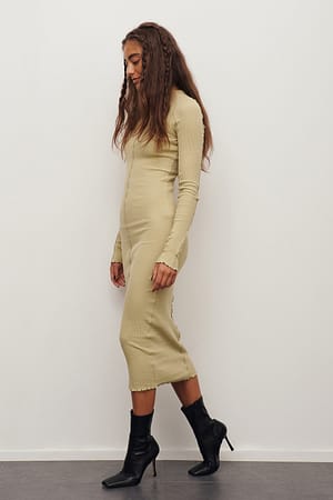 Panel Midi Dress Green | NA-KD