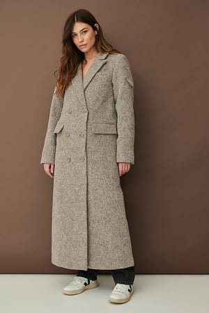 Double Button Coat Brown | NA-KD