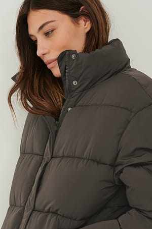 Short Padded Jacket Brown | NA-KD