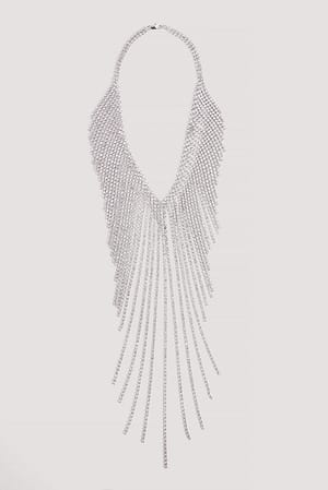 Collar Strass Necklace Silver | NA-KD