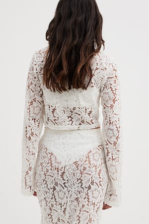 Lace Cardigan White | NA-KD