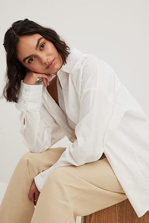 Elastic Waist Linen Trousers Beige | NA-KD