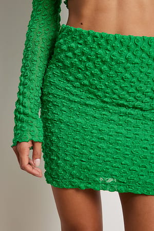 Fitted Structured Mini Skirt Green | NA-KD