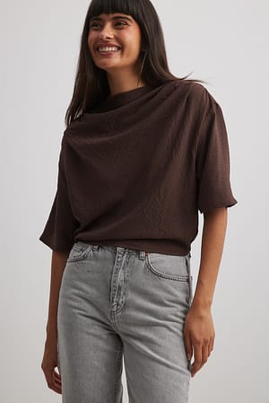 Gathered Top Brown | NA-KD