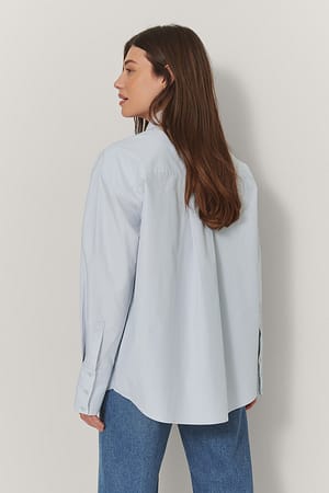 Oversized Boxy Shirt Blue | NA-KD