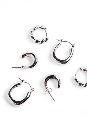 Silver Plated Multipack Small Hoops Silver | NA-KD