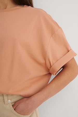 Boxy Oversized T-Shirt Orange | NA-KD