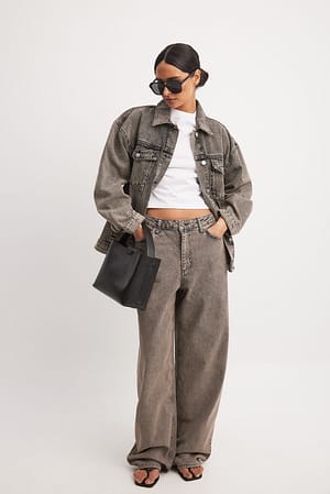 Loose Low Waist Long Jeans Grey NA KD Loose Low Waist Long Jeans Grey NA KD