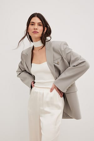 Bandeau Cross Back Top Offwhite | NA-KD