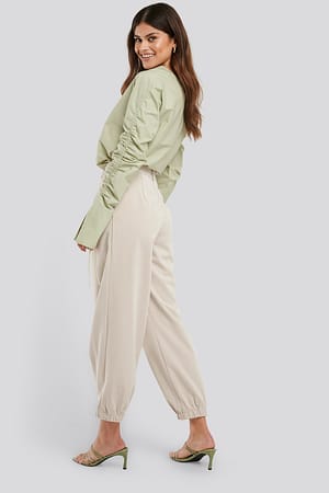 Cocoon Elastic Suit Pants Beige | NA-KD