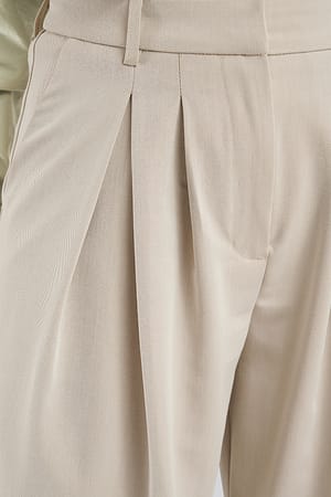 Cocoon Elastic Suit Pants Beige | NA-KD