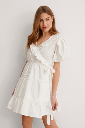 Cotton Frill Dress White | NA-KD