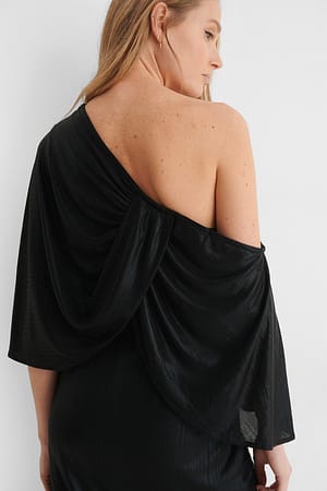 Drape Asymmetric Dress Black | NA-KD