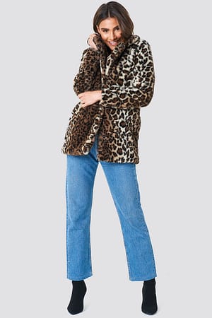 Faux Fur Leo Jacket Brown | NA-KD