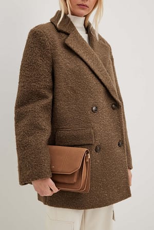Faux Suede Crossbody Bag Brown | NA-KD