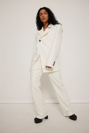 Flared Suit Trousers Offwhite | NA-KD
