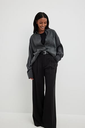 Flowy LS Modal Shirt Grey | NA-KD
