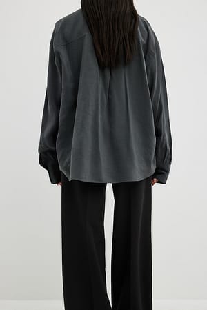 Flowy LS Modal Shirt Grey | NA-KD