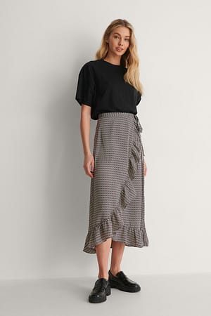 Frill Overlap Skirt Multicolor Na Kd