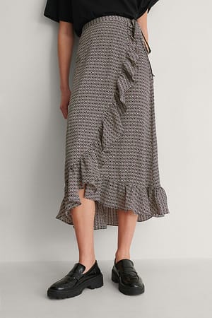 Frill Overlap Skirt Multicolor Na Kd